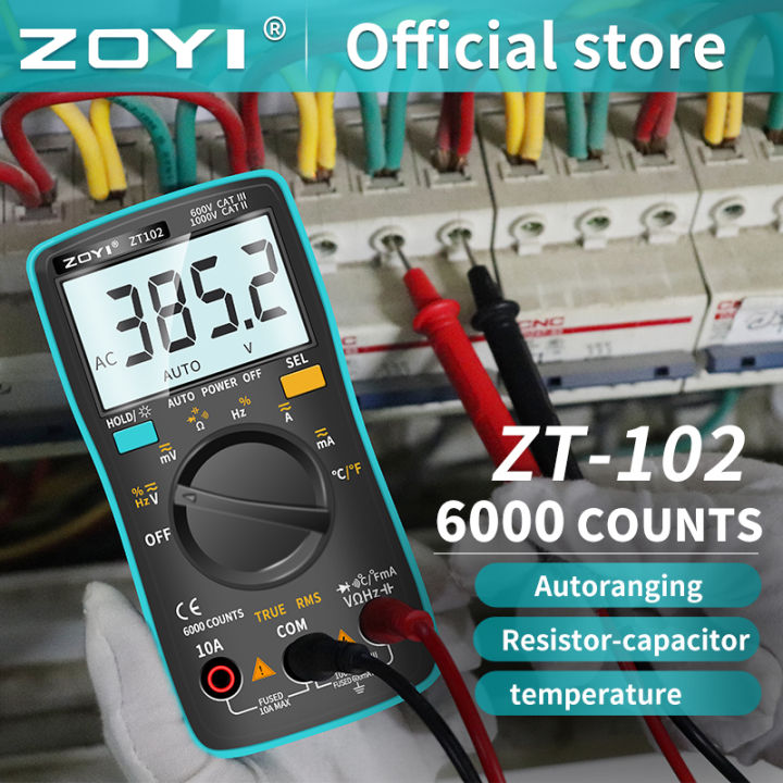 (READY STOCK) ZT102 Big Screen Digital Multimeter Measure AC / DC ...