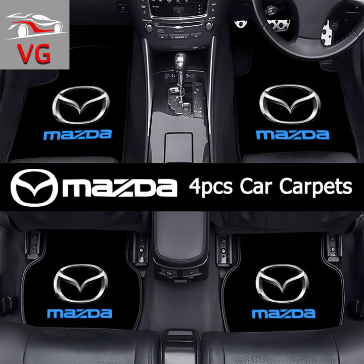 พรมหนังนิ่มสำหรับรถยนต์,4แพ็กใส่ได้พอดีกับ Mazda 2 3 6 Atenza Axela Demio CX3 CX5 CX4 CX30 CX8ทำ ...