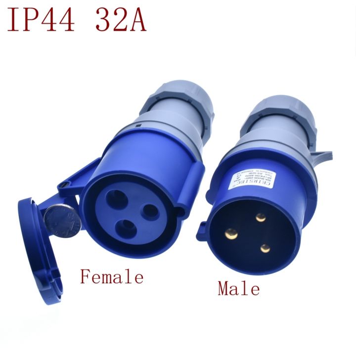 Industrial Plug Connector 32A 6H 220 250V waterproof dustproof IP44 2P PE Industrial Socket 3P ...