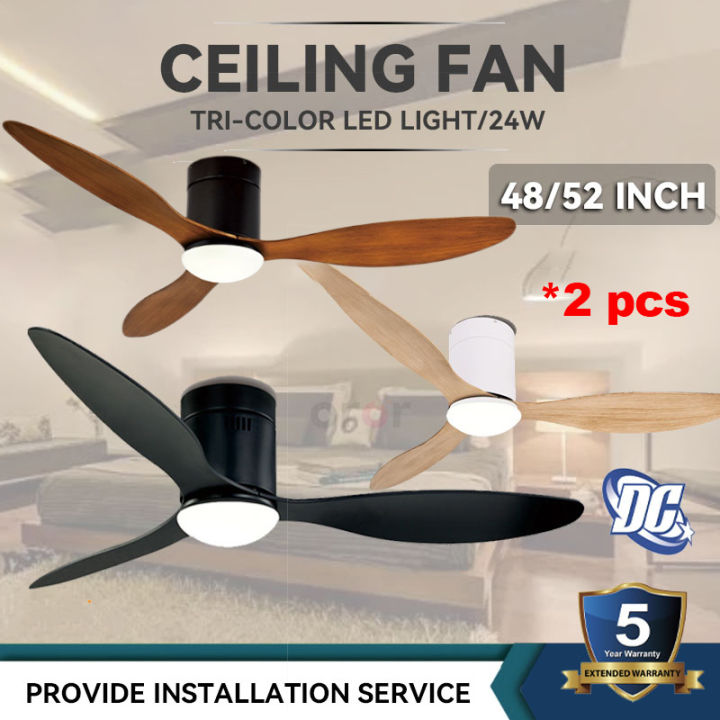 Ceiling Fan With Led Light 48"/52" Ceiling Fan 3 Tone LED Light Remote ...