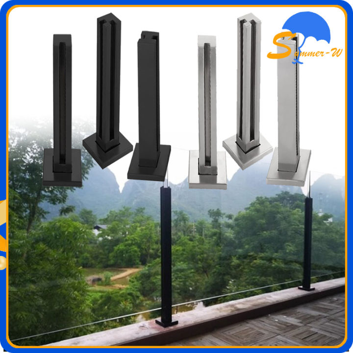 85cm Tiang Railing Kaca Sudut Topless Glass Spigot Holo Stainless Steel ...