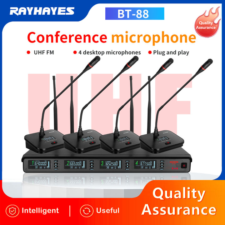 RAYHAYES BT-88 UHF Microphone Meeting Gooseneck Wireless Microphone For ...