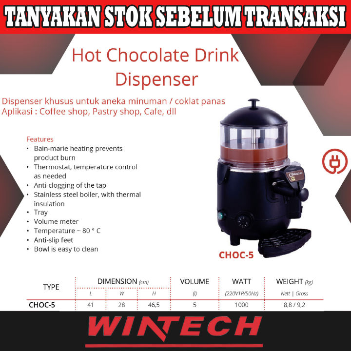 Getra CHOC-5 Hot Chocolate Drink Dispenser / Pemanas Minuman Coklat ...