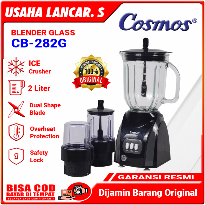 COSMOS CB-282G BLENDER KACA 2LITER 3IN1 - BERGARANSI RESMI | Lazada ...