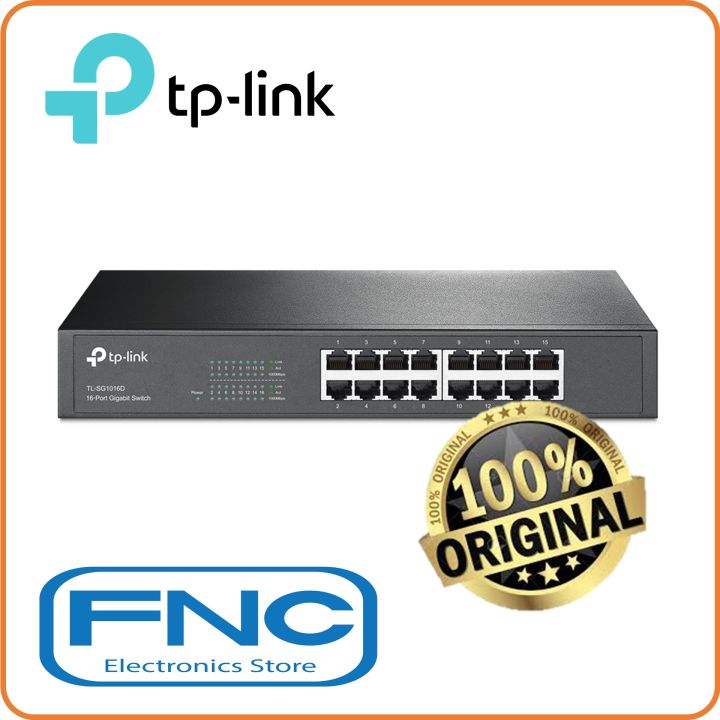 TP-LINK TL-SG1016D Network 16 x 10/100/1000M RJ45 Ports, 13-inch Rack ...