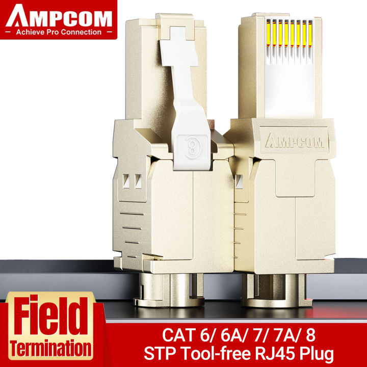 AMPCOM RJ45 Connectors Modular Plug, CAT8 CAT7A CAT7 CAT6A CAT6 STP ...