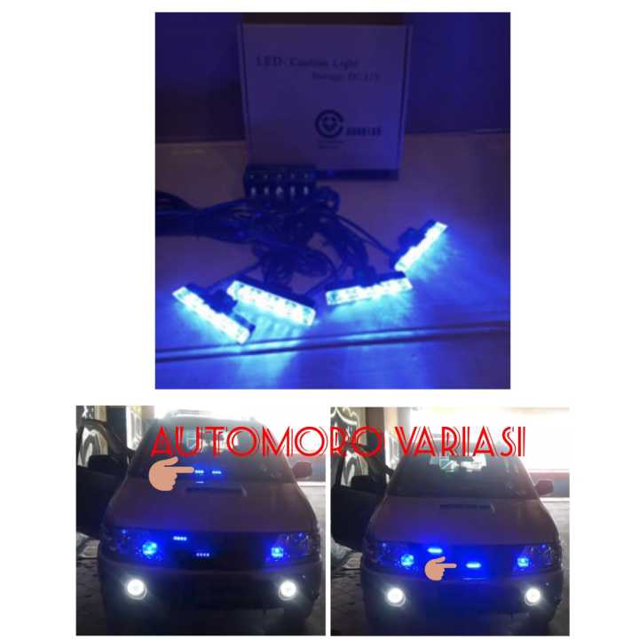 LAMPU LED GRILL BIRU2 UNIVERSAL SLIM LED 4x4 Flash Toyota Fortuner ...