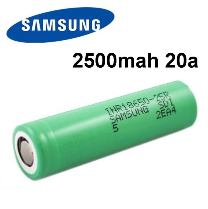 Authentic Samsung 25R 2500mah 20a Highdrain 18650 Rechargeable Battery ...