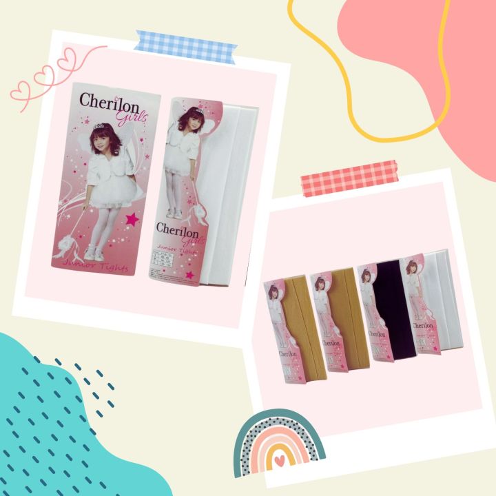 CHERILON Girls Junior Tights เชอรีล่อน ถุงน่อง ถุงน่องเด็ก สีขาว สีดำ สีเนื้อ ถุงน่องสี น่ารัก ...