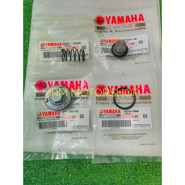 > R20 B5 drain plug , oring , spring , strainer AEROX V1 V2 / NMAX V2 / MIO I 125 / MIO SOUL I ...