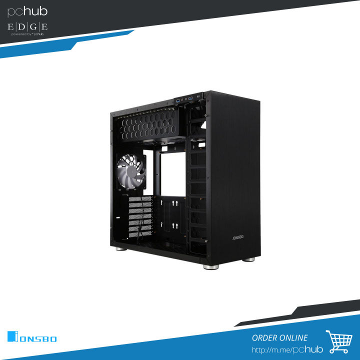 PChub | Jonsbo C4 TG, black, ATX, 1x120mm, aluminum | Lazada PH