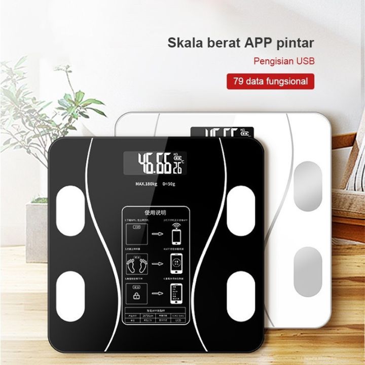 Timbangan Badan Digital Body APP Smart Weight Scale Load 180Kg | Lazada ...