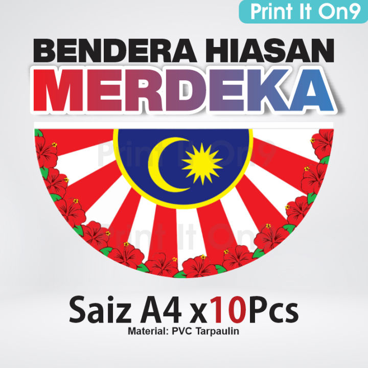 Bendera Hari Merdeka 1set=10pcs Hiasan Sekolah Kelas Hari Kebangsaan ...