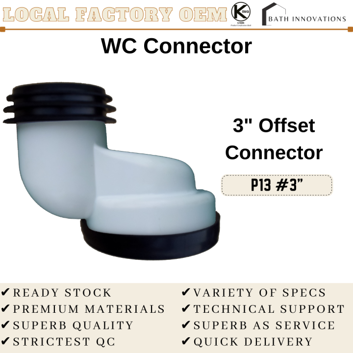3" Offset PVC Connector Toilet Bowl Waste Outlet P13 #3" | Lazada