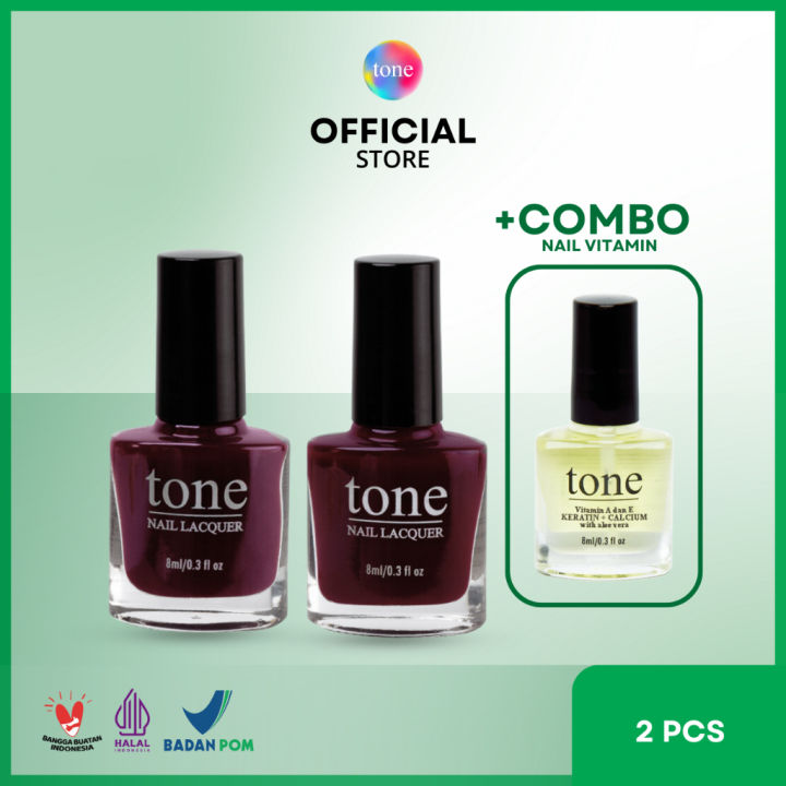 TONE Nail Lacquer Merah | Kutek Maroon | Kutek Merah Glossy | Maroon ...
