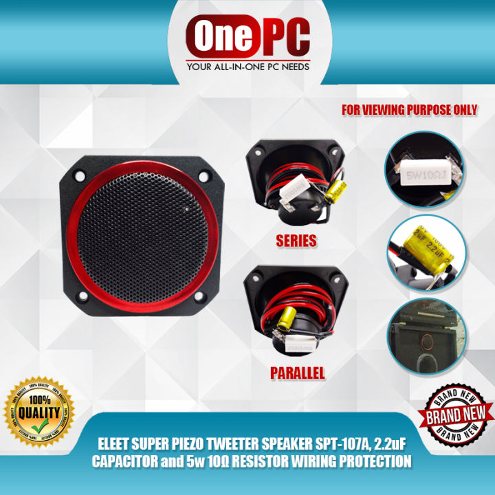 ONE PC ELEET SUPER PIEZO TWEETER SPEAKER SPT-107A, 2.2uF CAPACITOR and ...