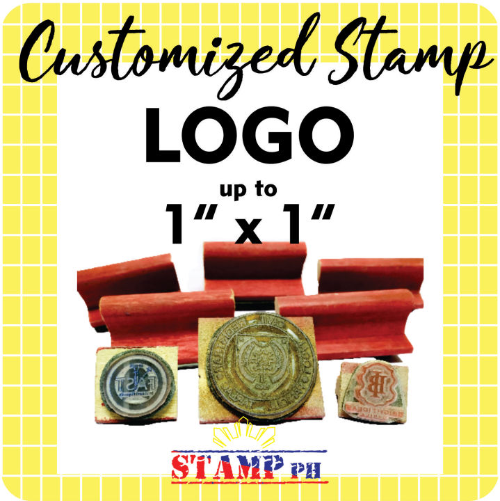 Rubber Stamp Customized or Personalized LOGO Design Wood Handle 1x1 ...