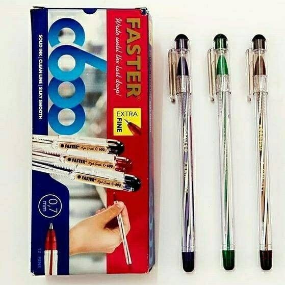 ( 1 pack = 12 pcs ) Pulpen / Bolpen Faster C600 original | Lazada Indonesia