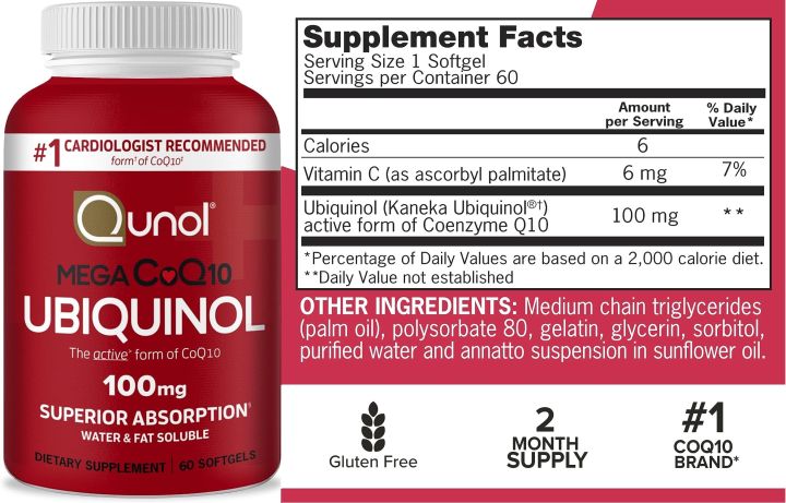 UBIQUINOL 120 Softgels Most Bioavailable CoQ10 #1 Doctor's Recommended ...