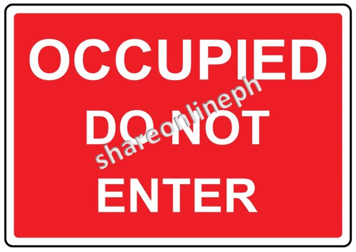Occupied Do Not Enter Laminated Signages Sticker Signages PVC ...