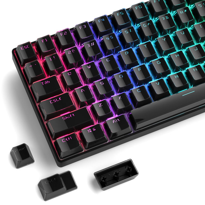 WOMIER 136 Black Jelly Round Top Keycaps Ice Crystal Translucent OEM ...