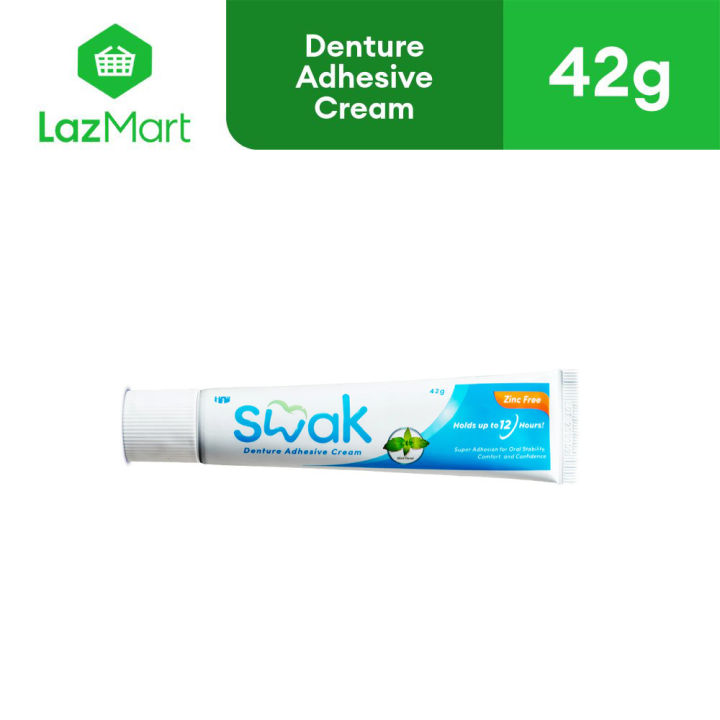 SWAK Denture Adhesive Cream with Mint Flavor 42g | Lazada PH