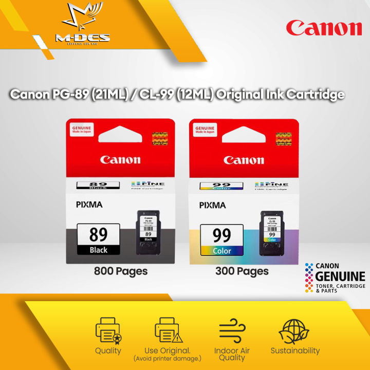 Canon PG-89 (21ML) / CL-99 (12ML) Black / Color Original Ink Cartridge ...