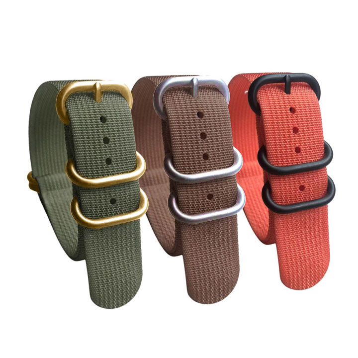 Military Ribbed Nylon Strap Silver Black Gold Ring Clasp Belt Fabric ...
