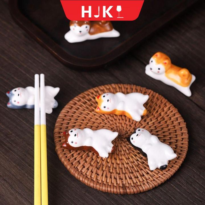 HJKL Hotel 10pcs Cute Shiba Dog Puppy Ceramic Creative Chopsticks ...