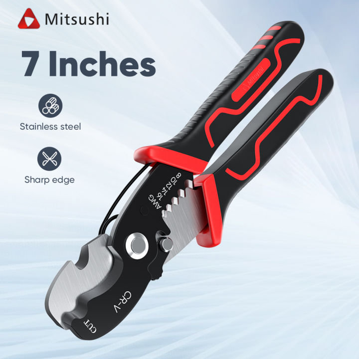 Mitsushi 7 Inches Double-use Wire Stripper Diagonal Cutting Pliers ...