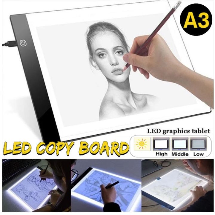LED Light Drawing Pad Digital Graphic Tablet A3 A4 Stencil Drawing ...