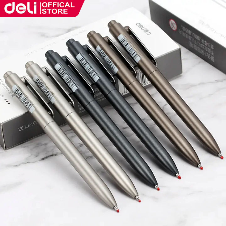 Deli High-end Gel pen 0.5mm Press Black Sign Pen Fine Gifts Writing Pen ...