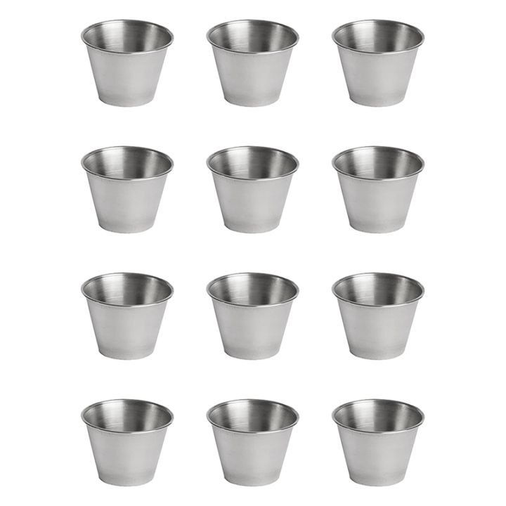 12 /10PCS Pack Stainless Steel Condiment Sauce Cups,Commercial Grade ...