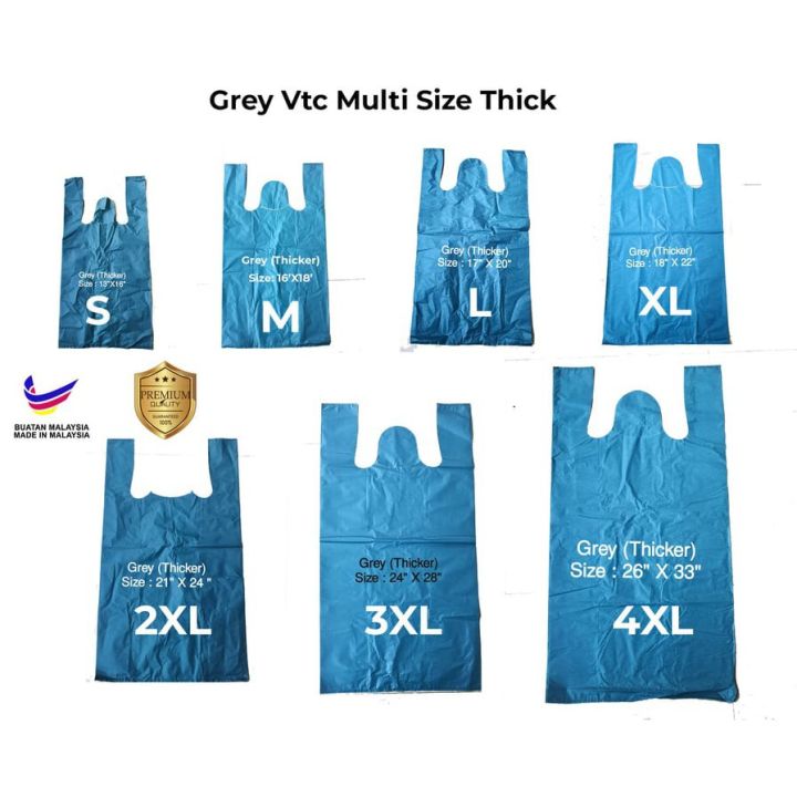 (1kg±) Thick Handle Bag / Recycled Plastic Singlet Bag / Beg Plastik ...
