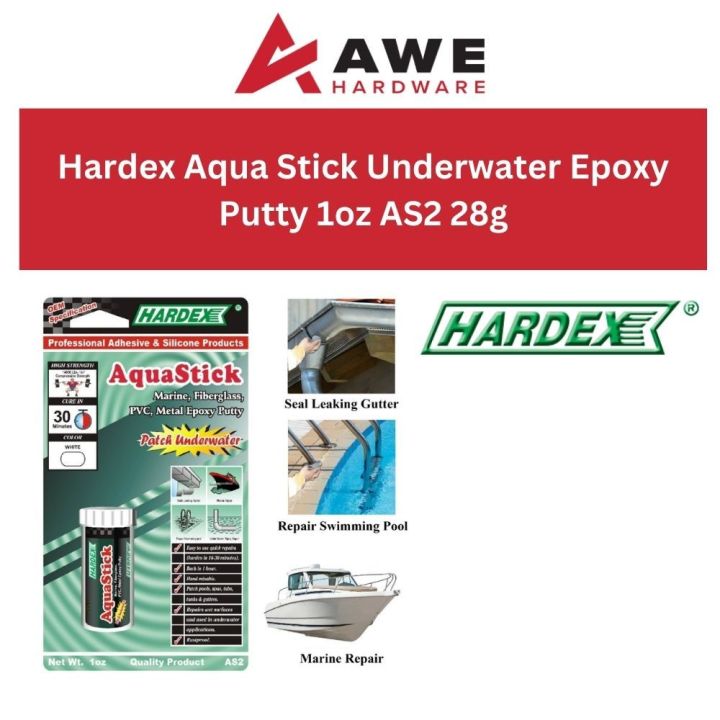 Hardex Aqua Stick Underwater Epoxy Putty 1oz AS2 28g | Lazada