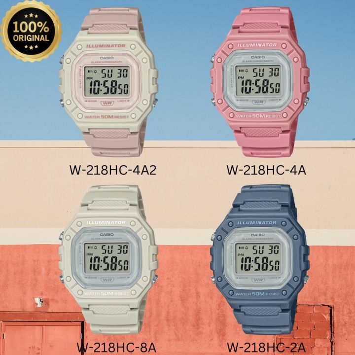 CASIO W218HC FEMALE RUBBER ILLUMINATOR 50-METERS WATER RESISTANCE ...