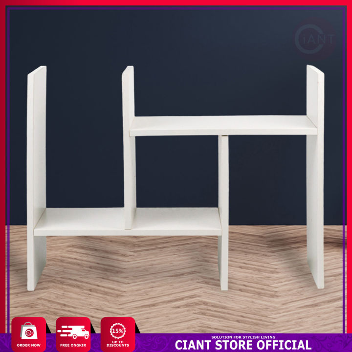 RAK ORGANIZER BUKU BONGKAR PASANG TABLE BOOKSHELF RACK SEKAT MINIMALIS ...