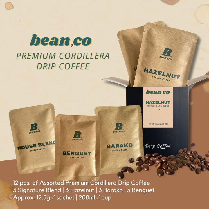 Bean.co Premium Cordillera Assorted Drip Coffee (Hazelnut, Barako ...