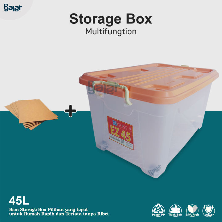 Kontainer Box Murah 45 Liter Dengan Roda Container Penyimpanan ...