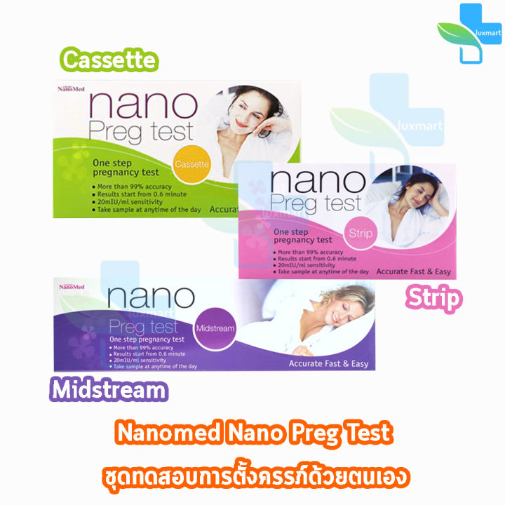 NanoMed Nano Preg Test ชุดตรวจการตั้งครรภ์ แบบจุ่ม, หยด, ปากกา [1 กล่อง ...