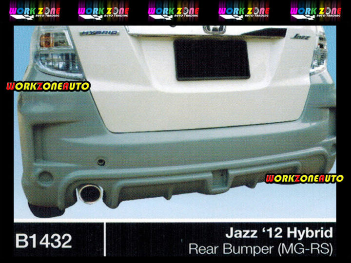 B1432 Honda Jazz 2012 Hybrid Fiber Rear Bumper (Mugen RS) Body kit ...