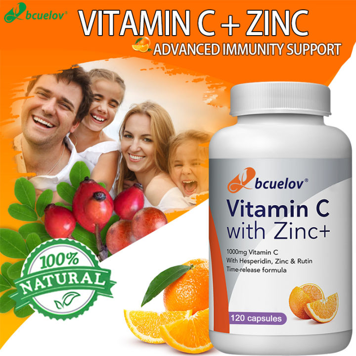Vitamin C Plus Zinc Supplement Maintains Healthy Skin Bones Teeth Gums Antioxidants Boost ...