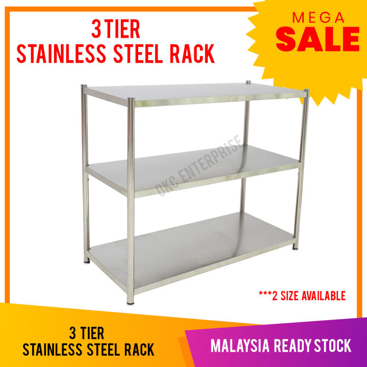 3 Tier Stainless Steel Rack / 3 Layer Stainless Steel Rack / Kitchen ...