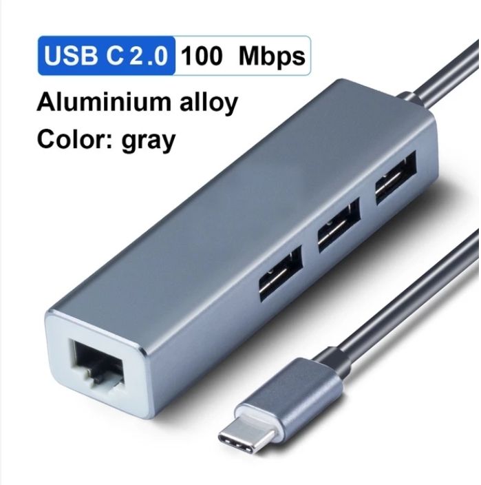 USB Hub 2.0 Ethernet RJ45 100M 1000M Ethernet Adapter Multiple Expander ...