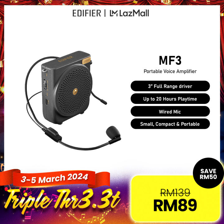 Edifier MF3 - Portable Voice Amplifier | 20hrs Playtime | AUX In and ...