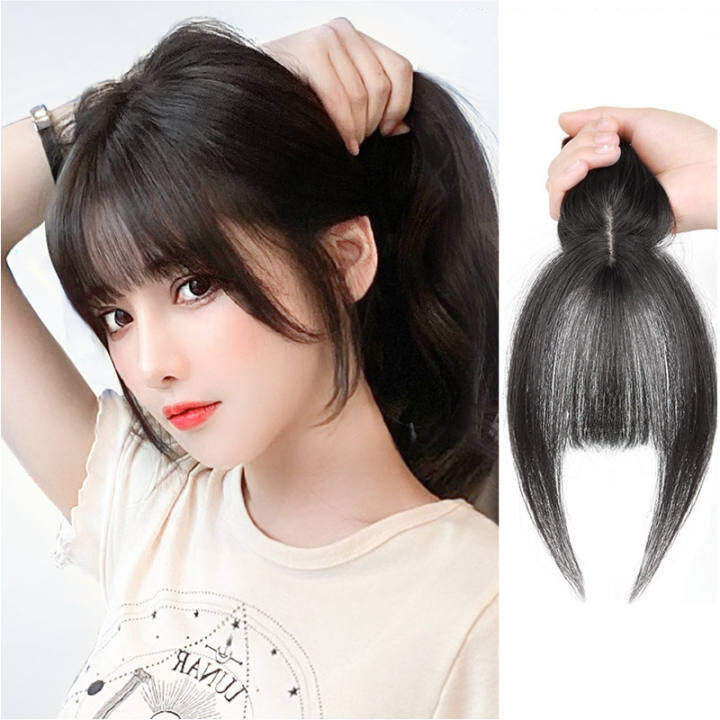【Ready Stock】3D Split Bangs Women Wig Hair Bangs Natural Realistic ...