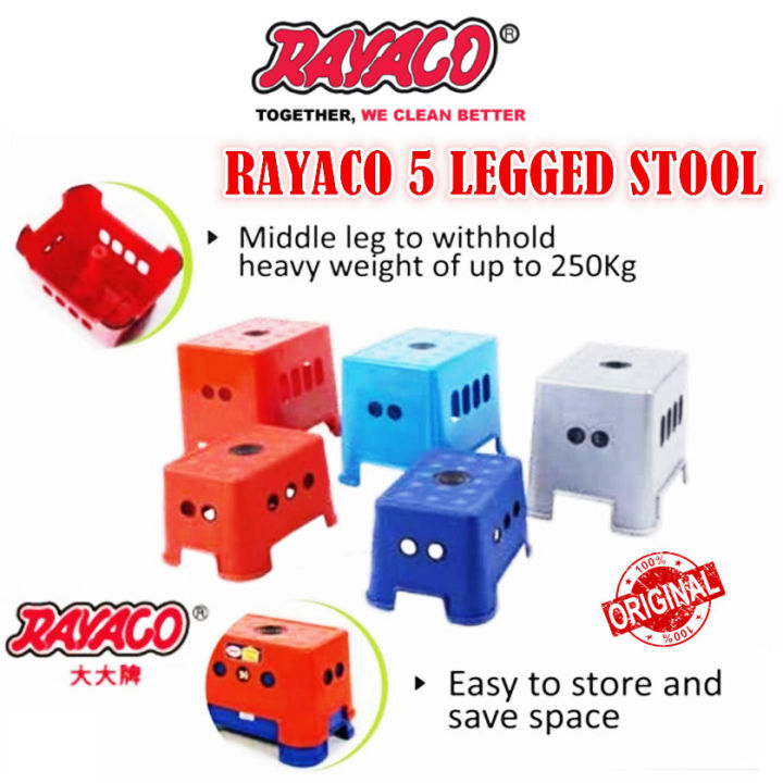 RAYACO Five Legged PVC Stool Plastic Chair Multipurpose Anti Slip Heavy ...