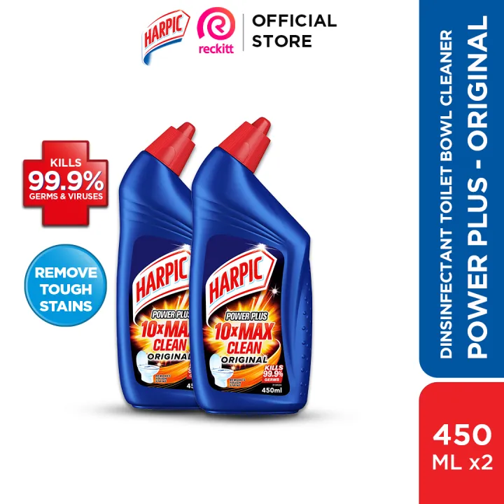 Harpic Power Plus Original (450ml x 2) Disinfectant Toilet Cleaner | Lazada