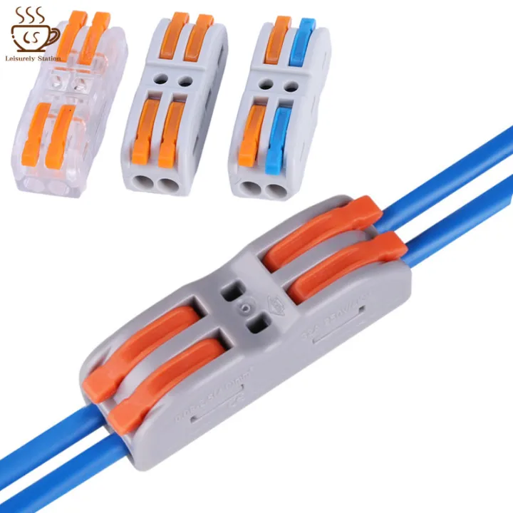 1/5Pcs 2 Vs 2 Port Wire Connector Universal Compact Splitter Lamp Wiring Cable Connector Quick ...