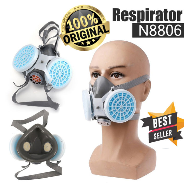 Masker Gas Respirator Anti-Dust Industrial Mask dengan Filter Safety ...